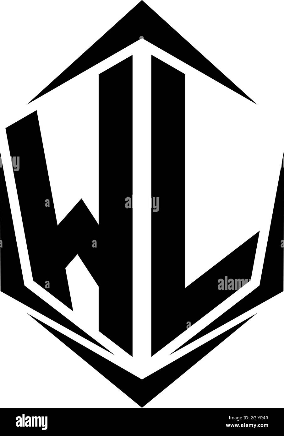 Initial WL logo design with Shield style, Logo business branding Stock ...