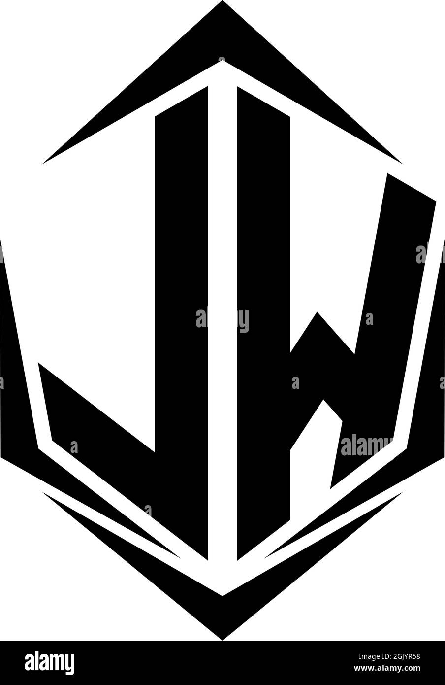 Initial LW logo design with Shield style, Logo business branding Stock ...