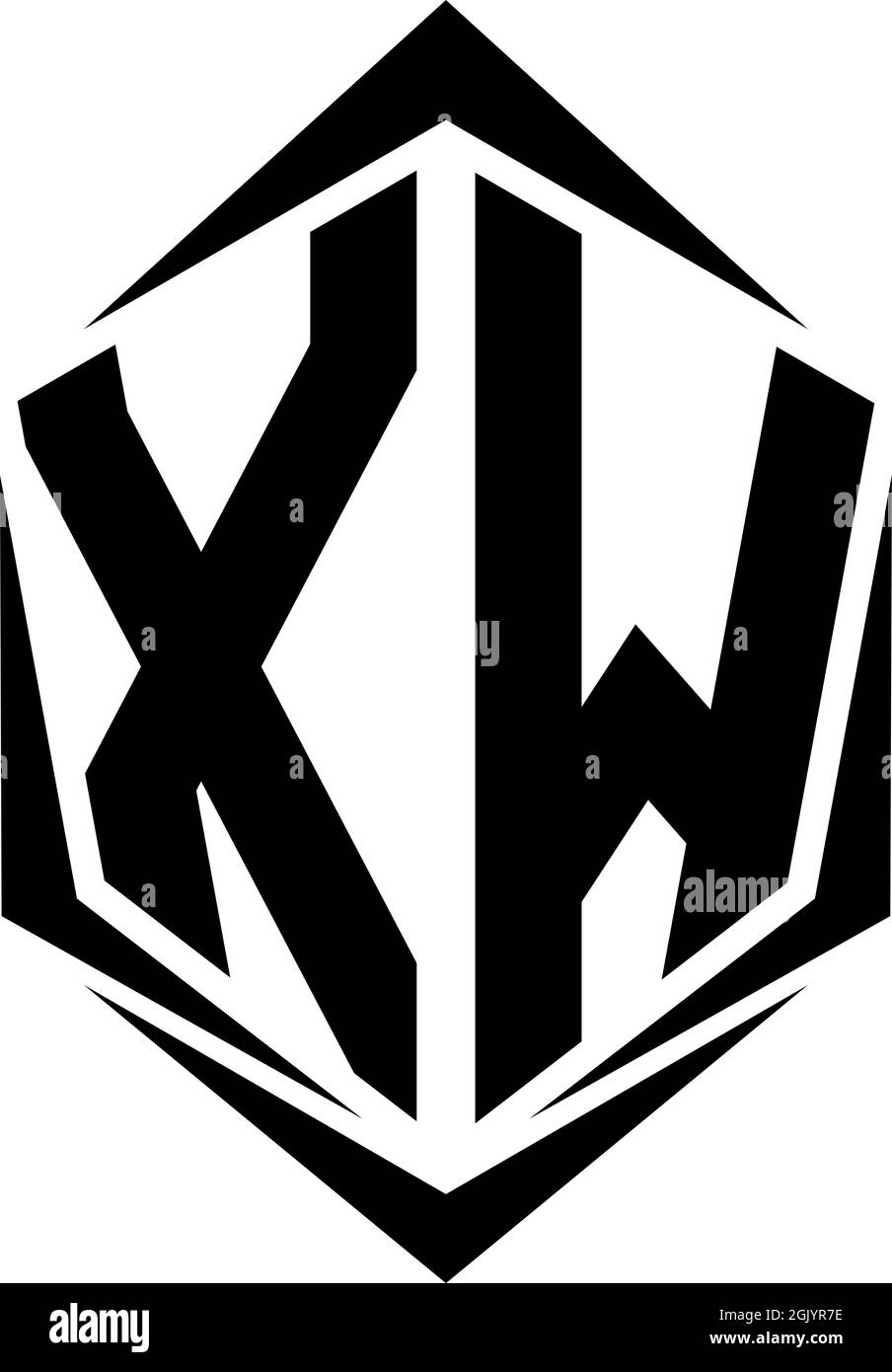 Initial XW logo design with Shield style, Logo business branding Stock ...
