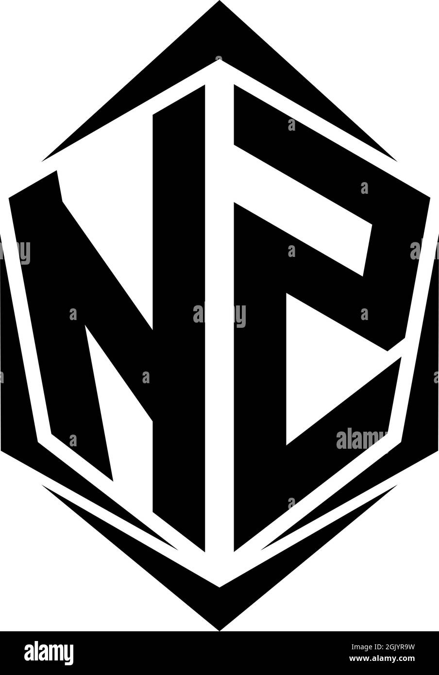 Initial NZ logo design with Shield style, Logo business branding Stock ...