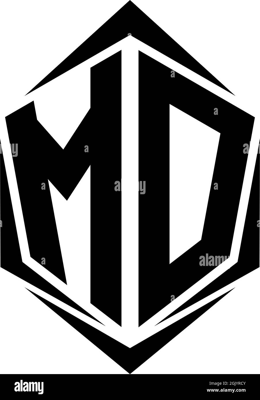 Initial MD logo design with Shield style, Logo business branding Stock ...