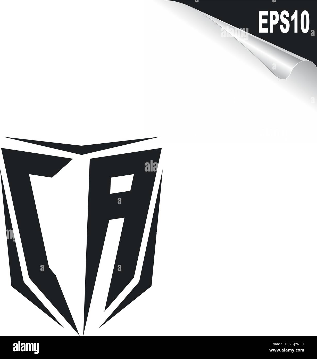 Initial CA logo design with Shield style, Logo business branding Stock ...