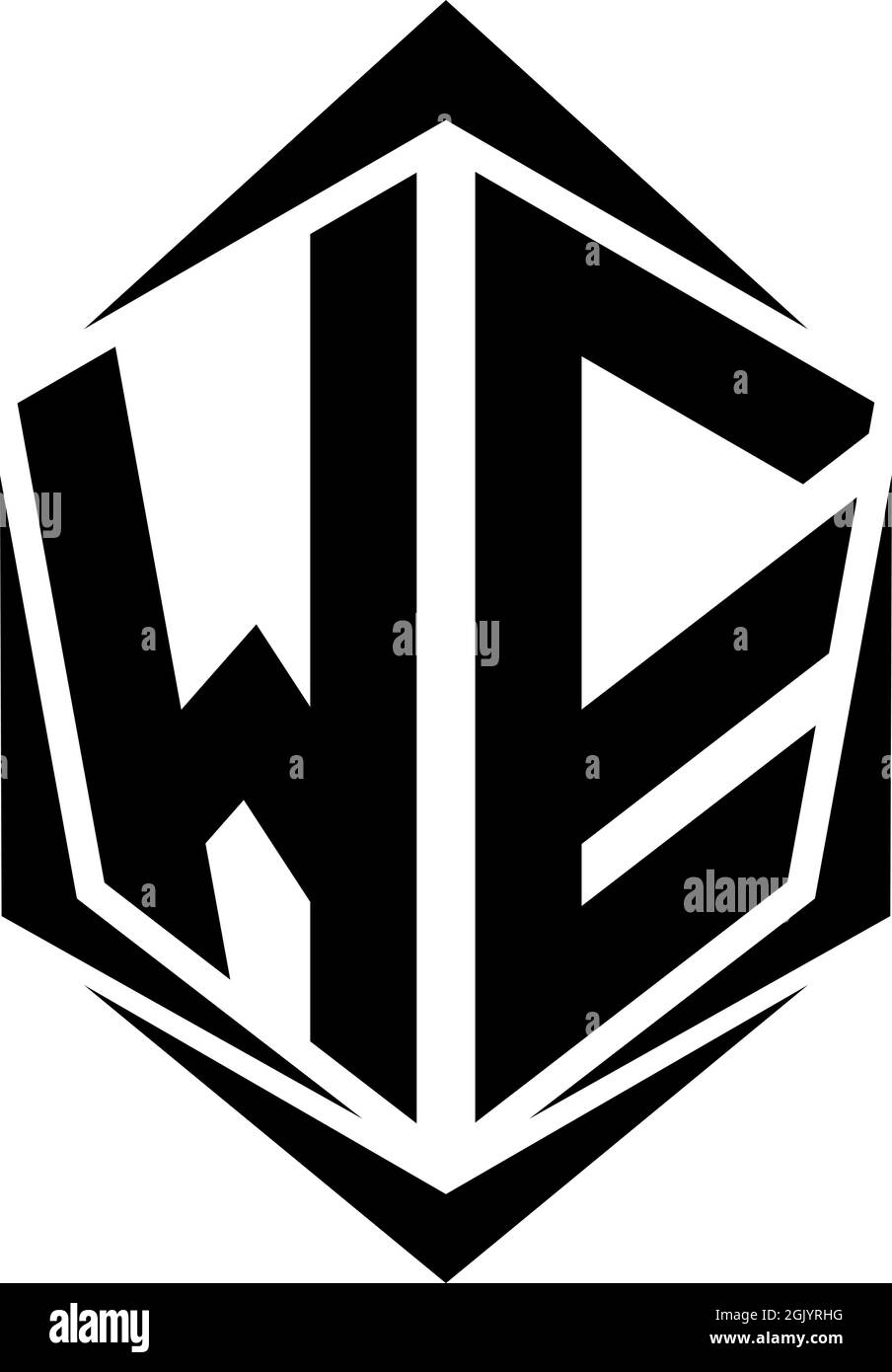 Initial WE logo design with Shield style, Logo business branding Stock ...