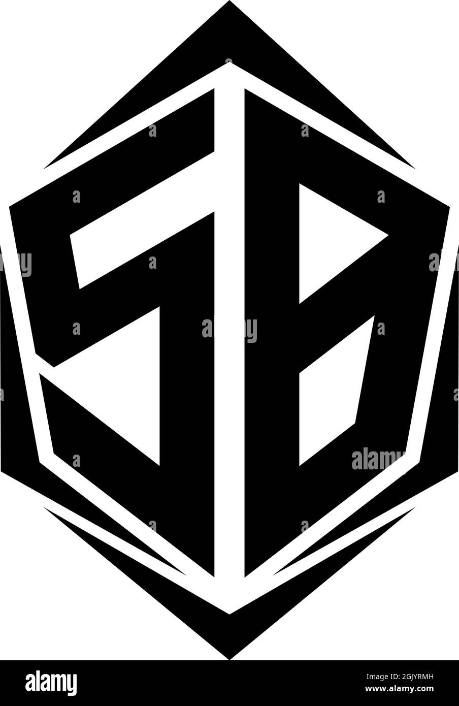 Initial SB logo design with Shield style, Logo business branding Stock ...