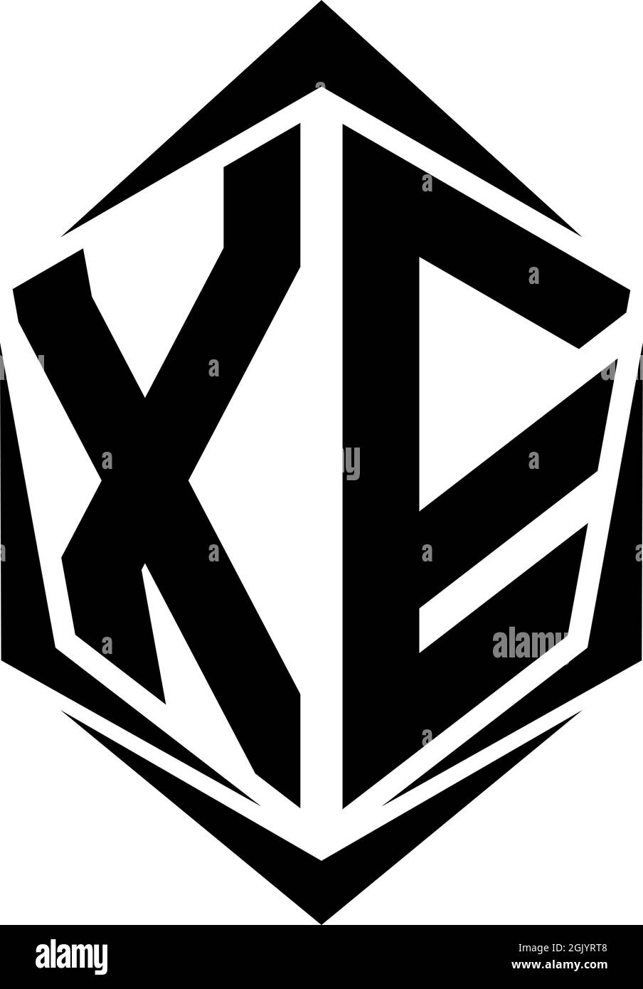 Initial XE logo design with Shield style, Logo business branding Stock ...