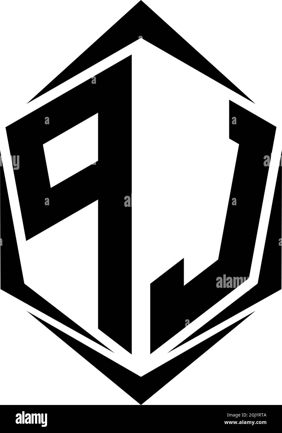 Initial PJ logo design with Shield style, Logo business branding Stock ...