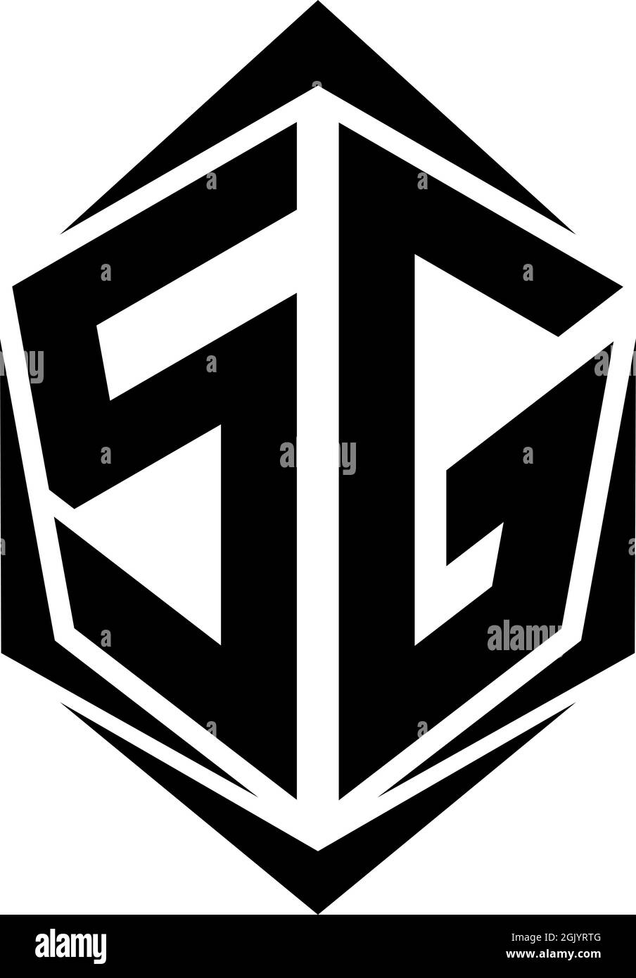 Initial SG logo design with Shield style, Logo business branding Stock ...