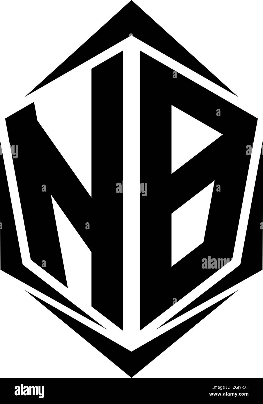 Initial NB logo design with Shield style, Logo business branding Stock ...
