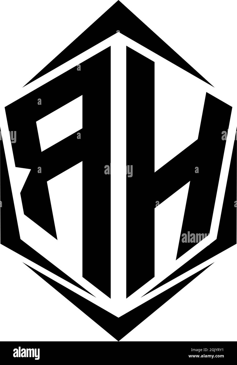 Initial RH logo design with Shield style, Logo business branding Stock ...