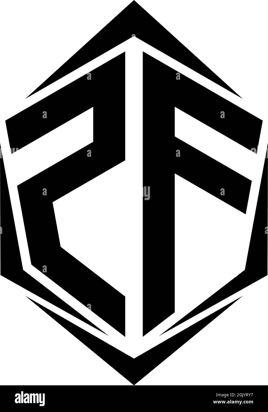 Initial ZF logo design with Shield style, Logo business branding Stock ...