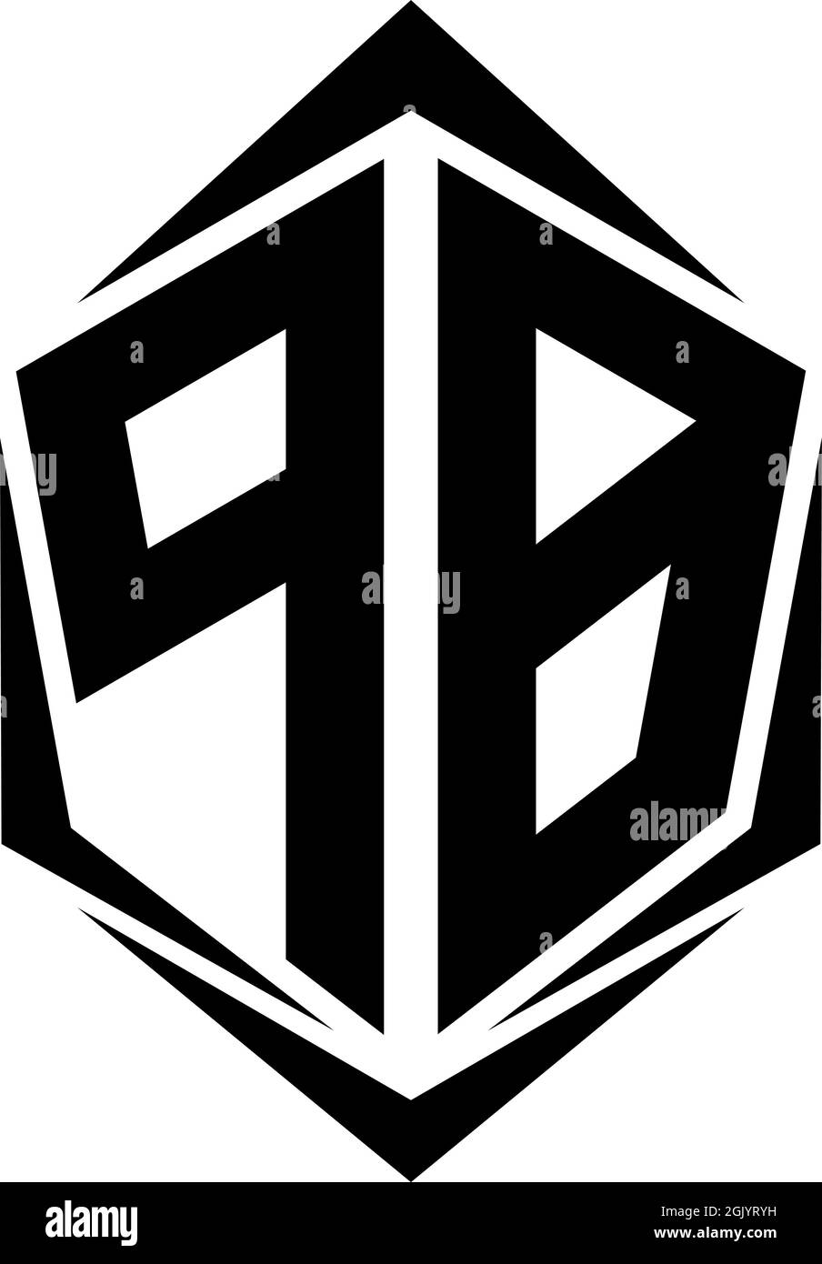 Initial PB logo design with Shield style, Logo business branding Stock ...