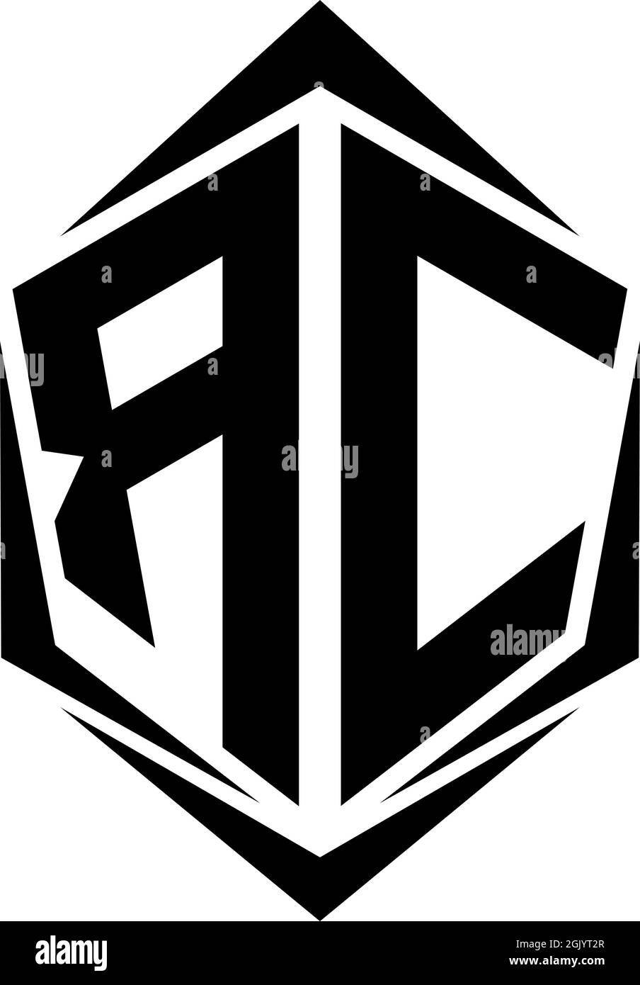 Initial RC logo design with Shield style, Logo business branding Stock ...