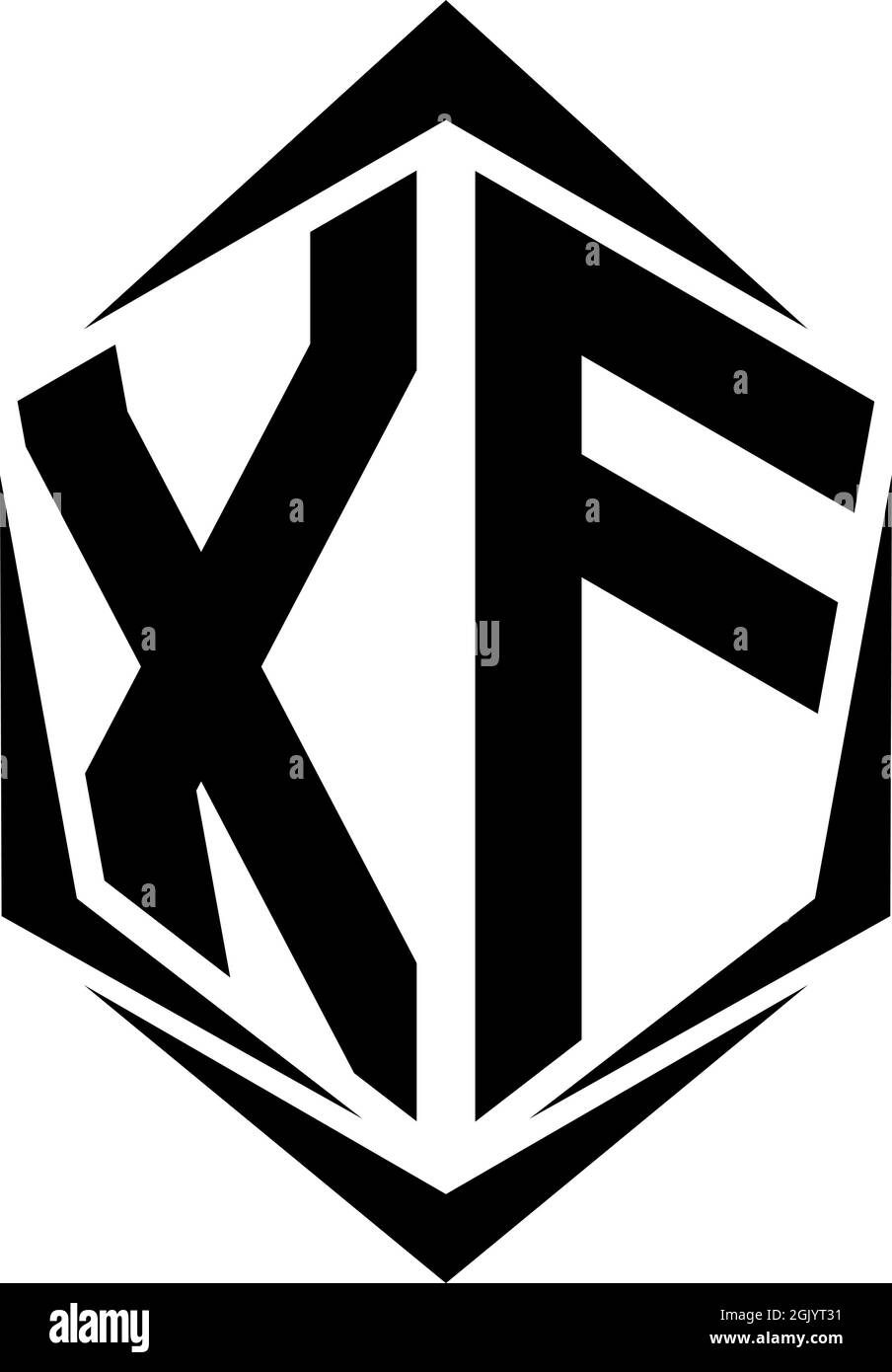 Initial XF logo design with Shield style, Logo business branding Stock ...