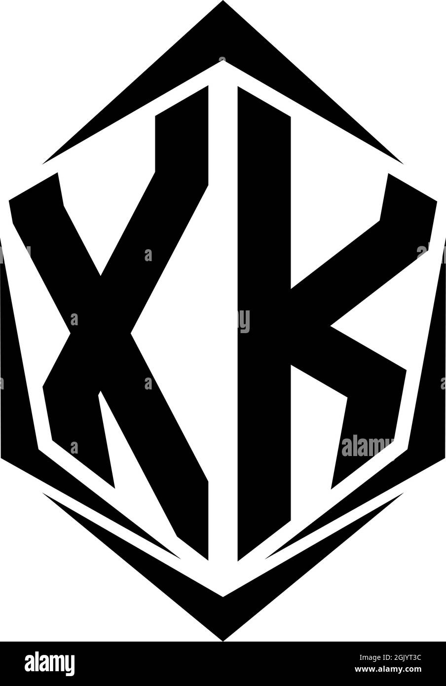 Initial XK logo design with Shield style, Logo business branding Stock ...