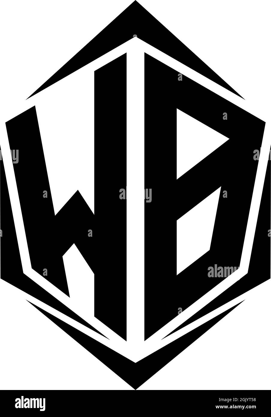 Initial WB logo design with Shield style, Logo business branding Stock ...