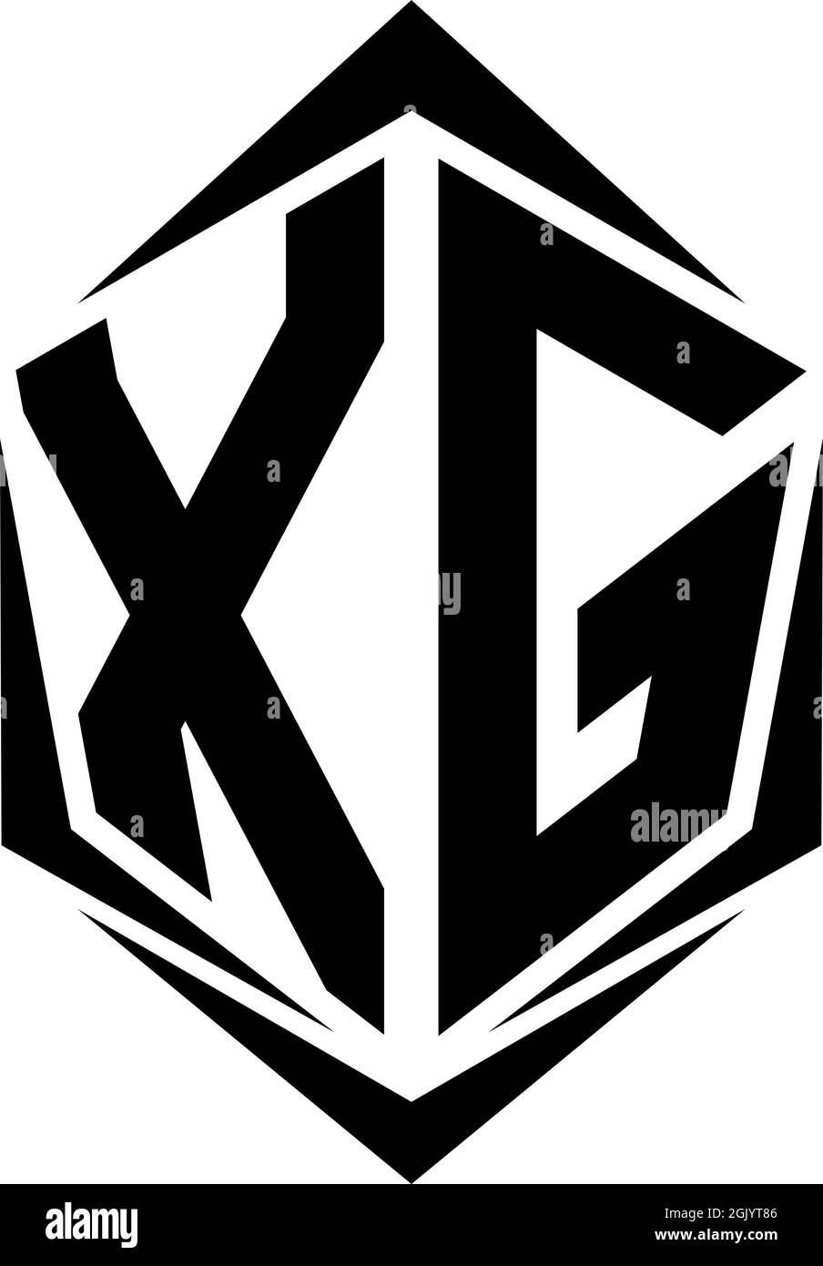 Initial XG logo design with Shield style, Logo business branding Stock ...