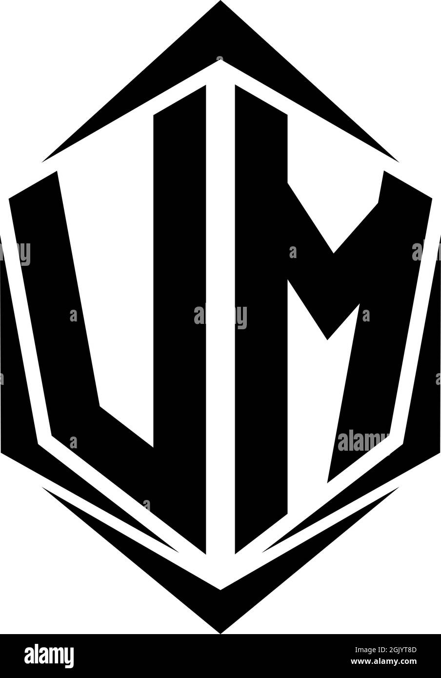 Initial VM logo design with Shield style, Logo business branding Stock ...