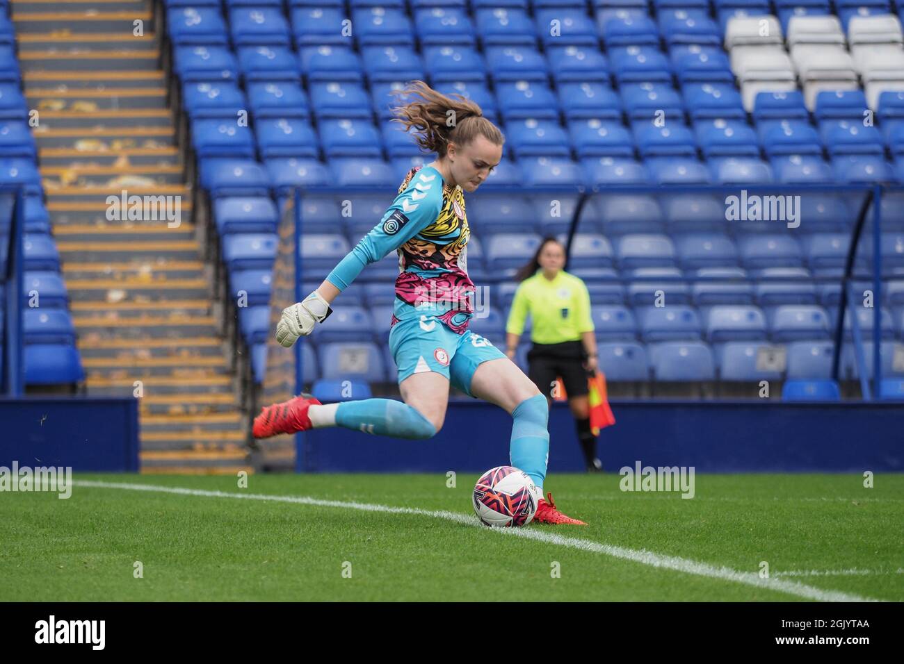 Liverpool, UK. 12th Sep, 2021. Fran Bentley (26 Bristol City) goal kick ...