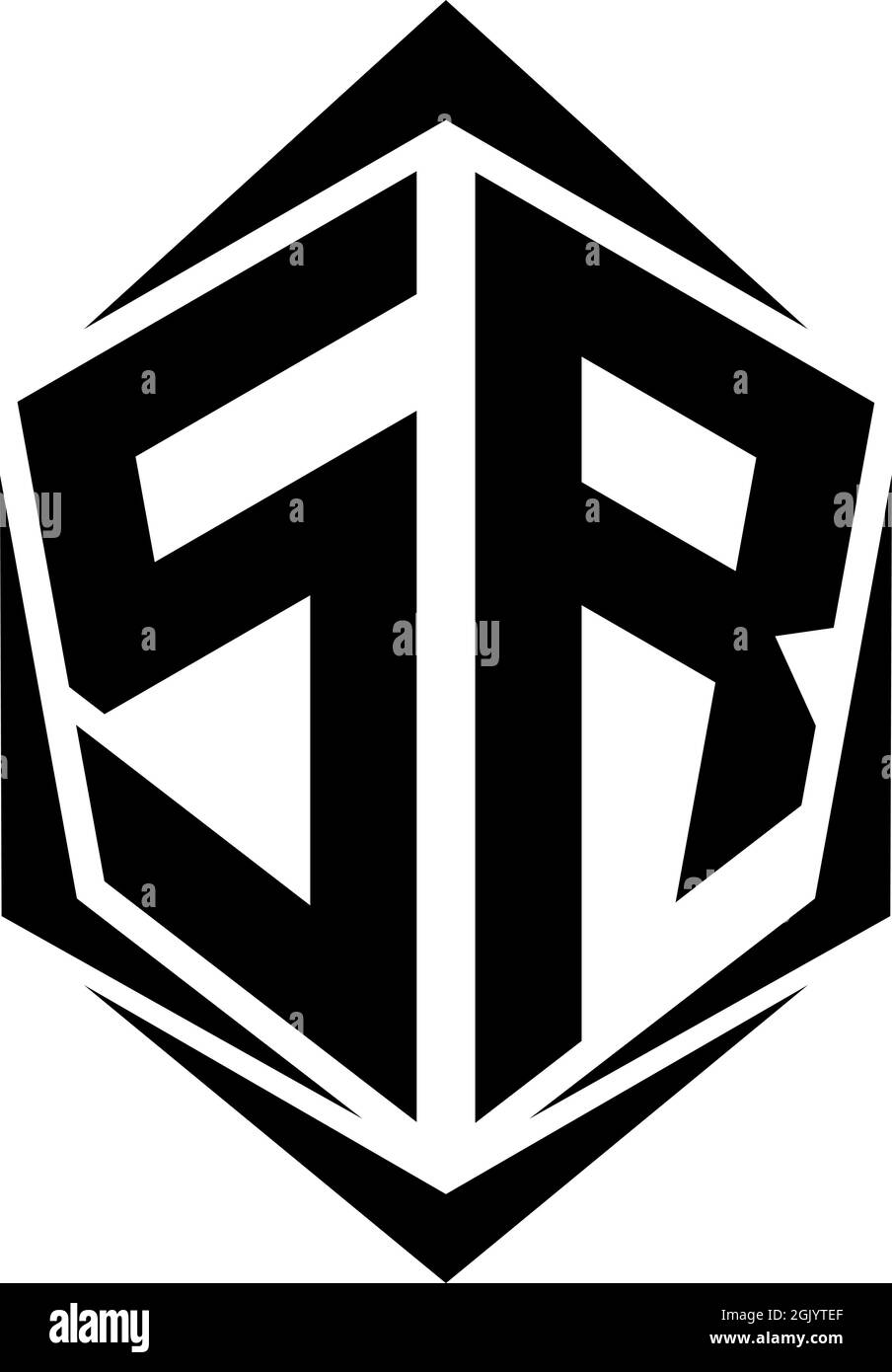 Initial SR logo design with Shield style, Logo business branding Stock ...