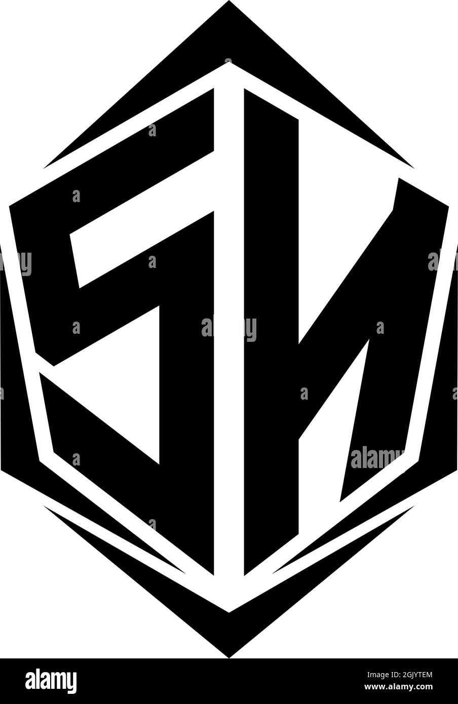 Initial SN logo design with Shield style, Logo business branding Stock ...