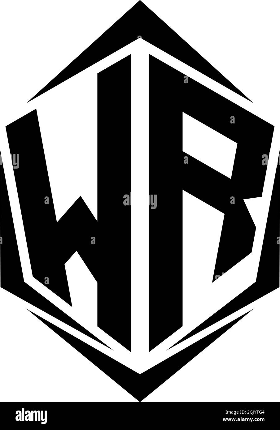 Initial WR logo design with Shield style, Logo business branding Stock ...