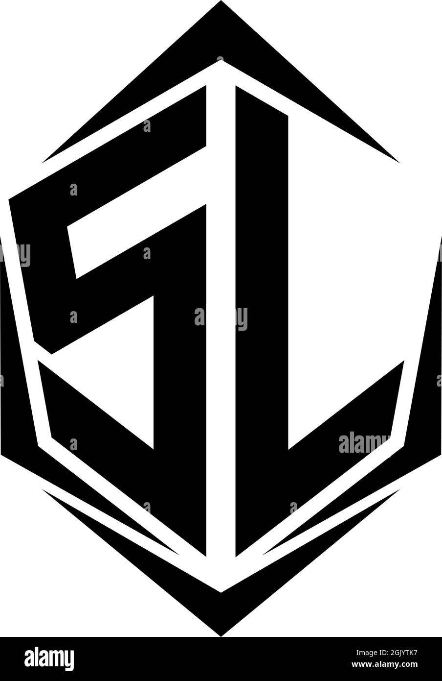 Initial SL logo design with Shield style, Logo business branding Stock ...