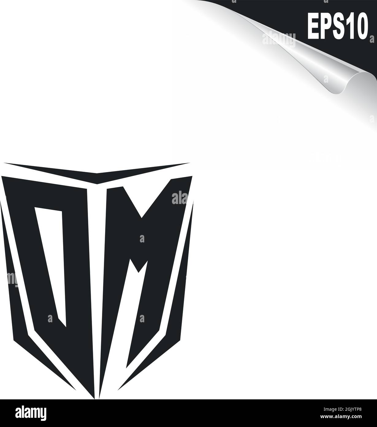 Initial DM logo design with Shield style, Logo business branding Stock ...