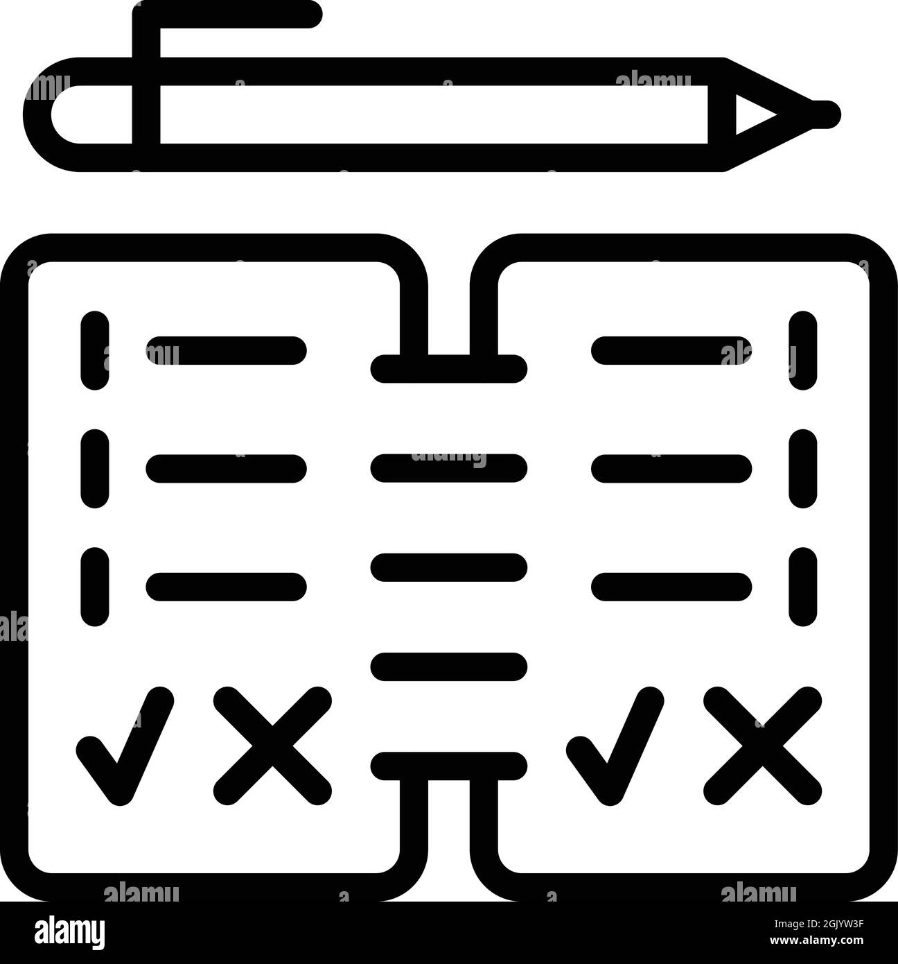 Study materials icon outline vector. Online book. Training test Stock ...