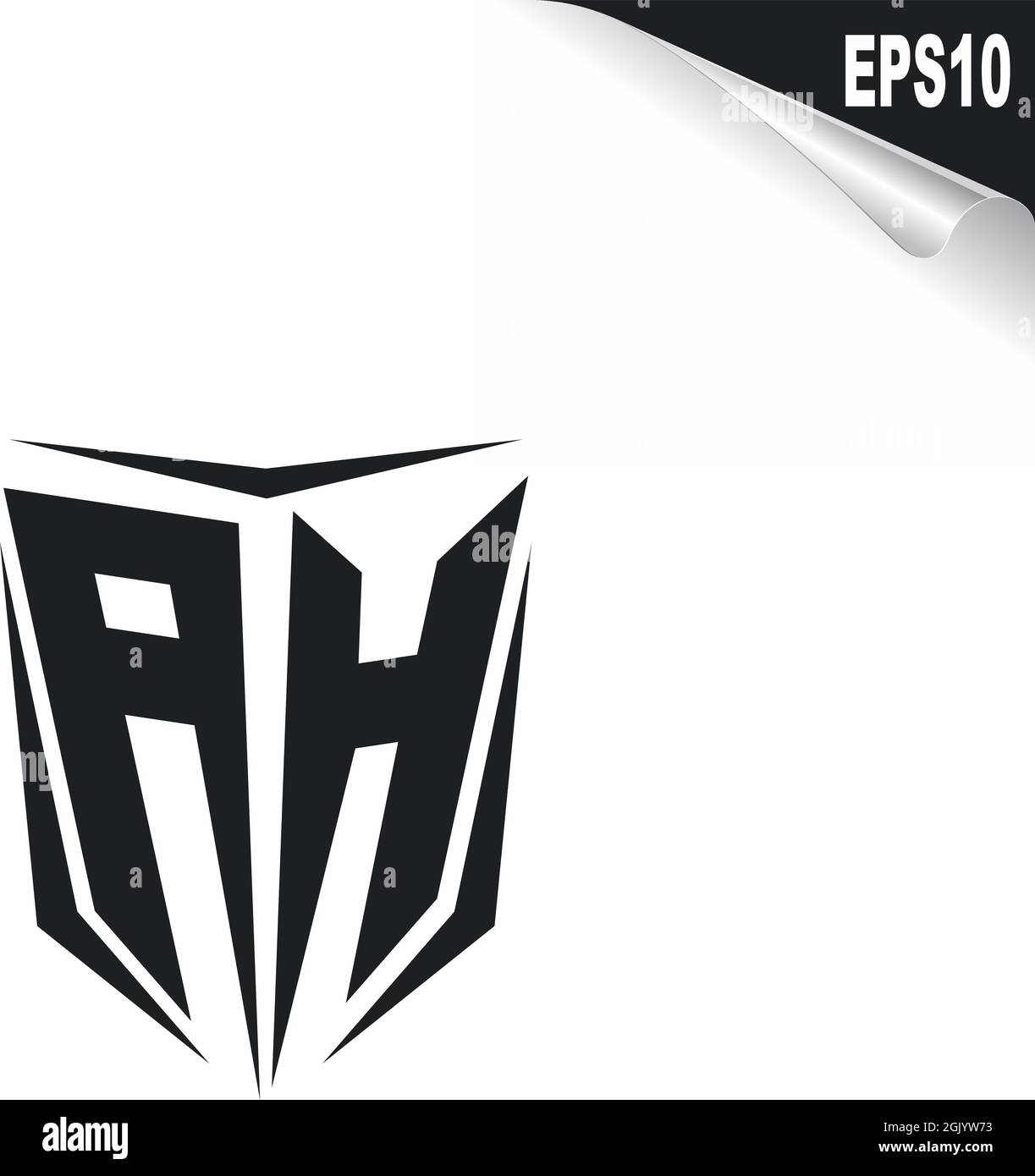 Initial AH logo design with Shield style, Logo business branding Stock ...