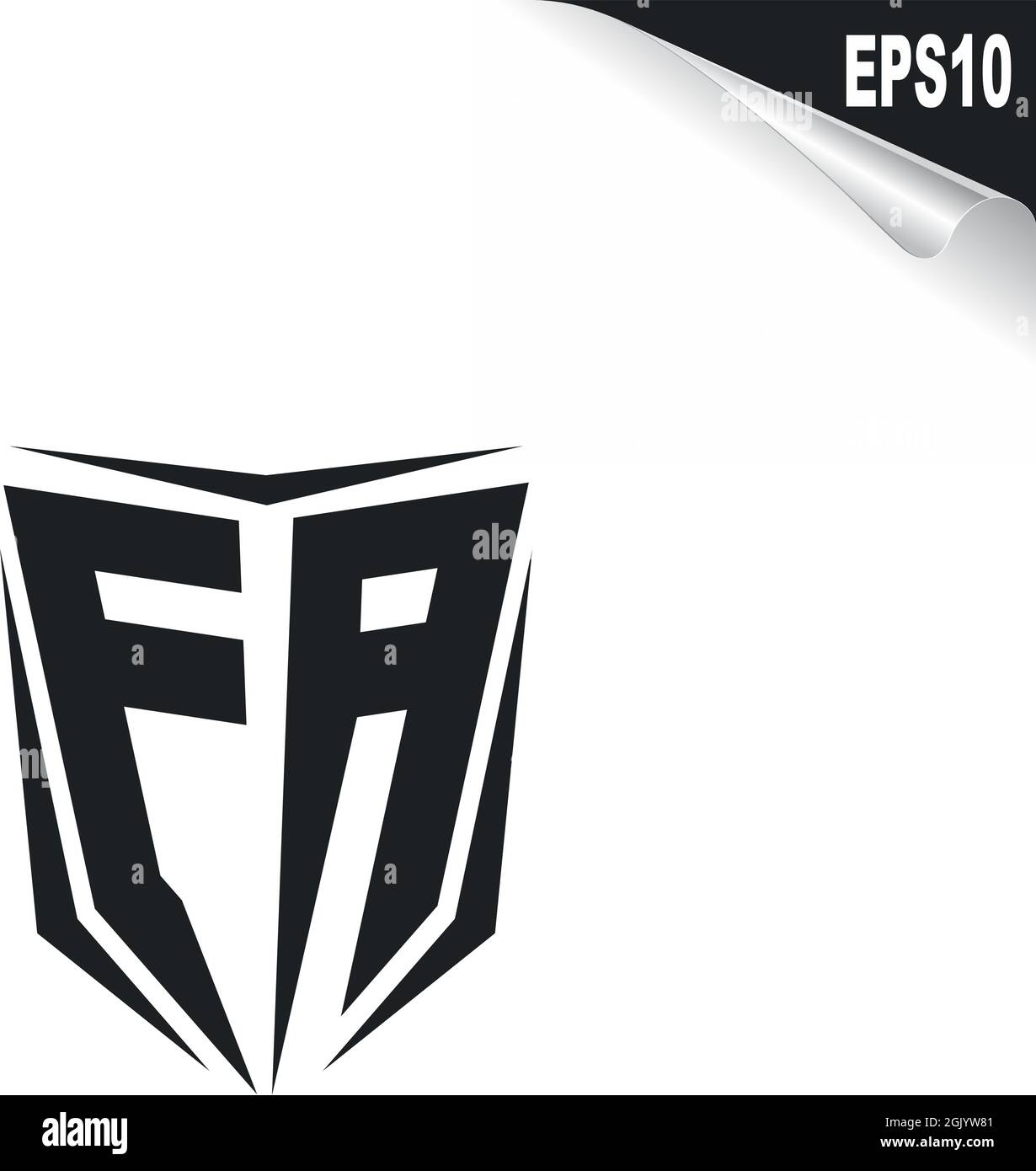 Initial FA logo design with Shield style, Logo business branding Stock ...