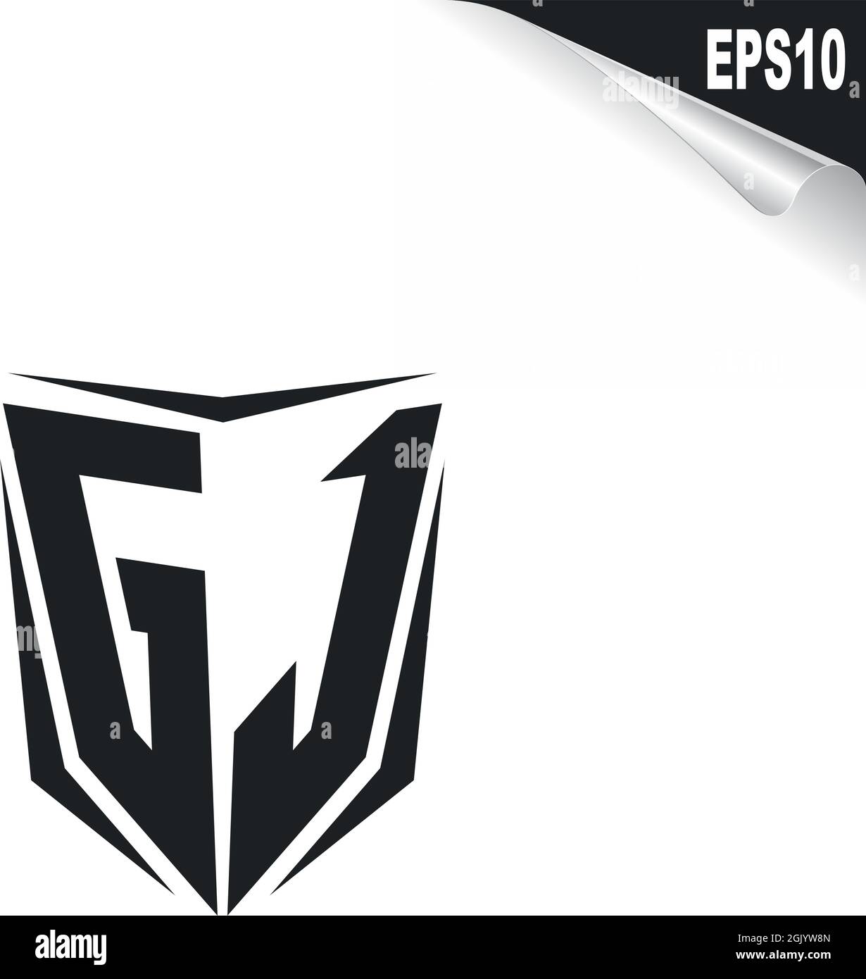 Initial GJ logo design with Shield style, Logo business branding Stock ...