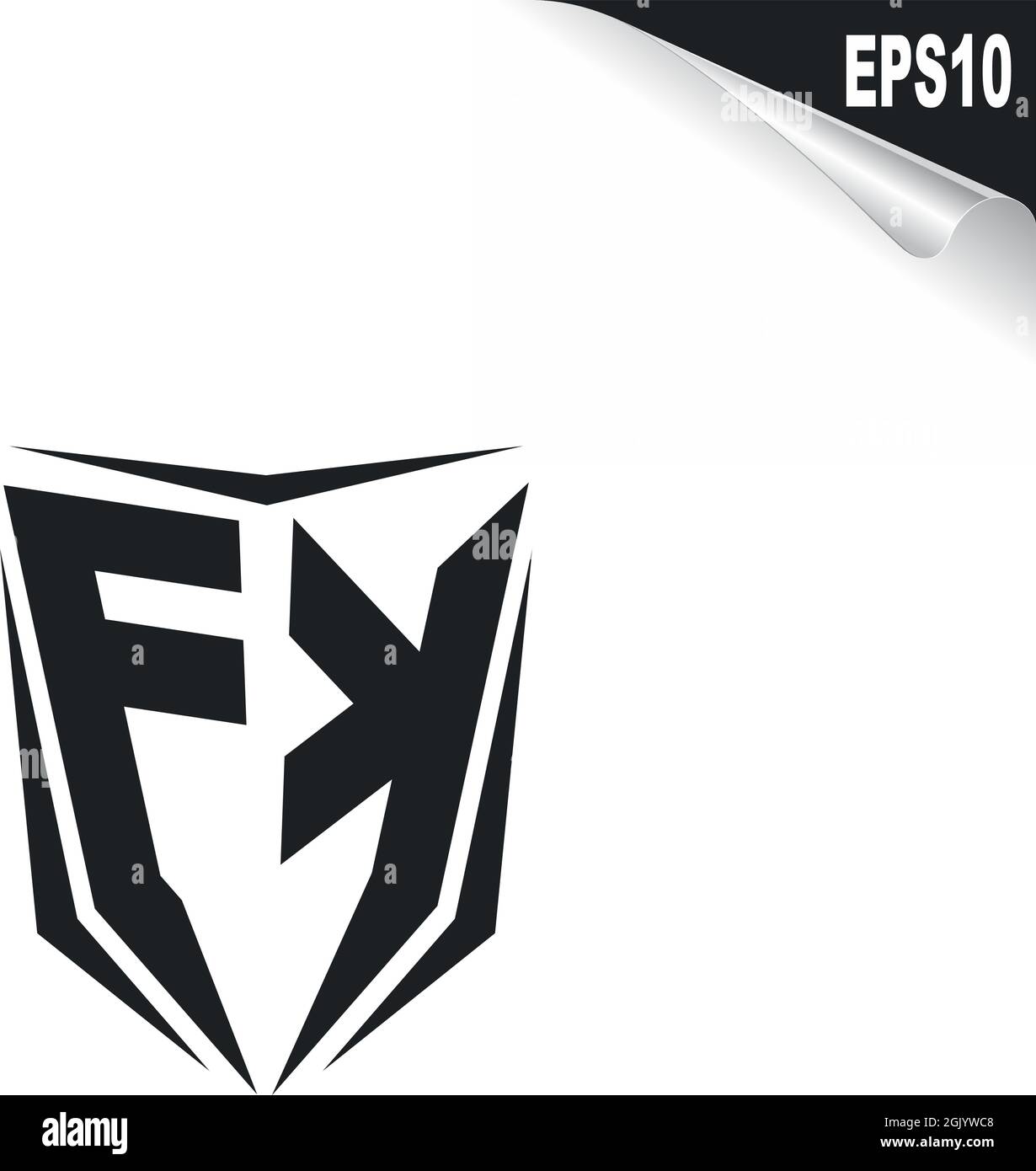Initial FK logo design with Shield style, Logo business branding Stock ...