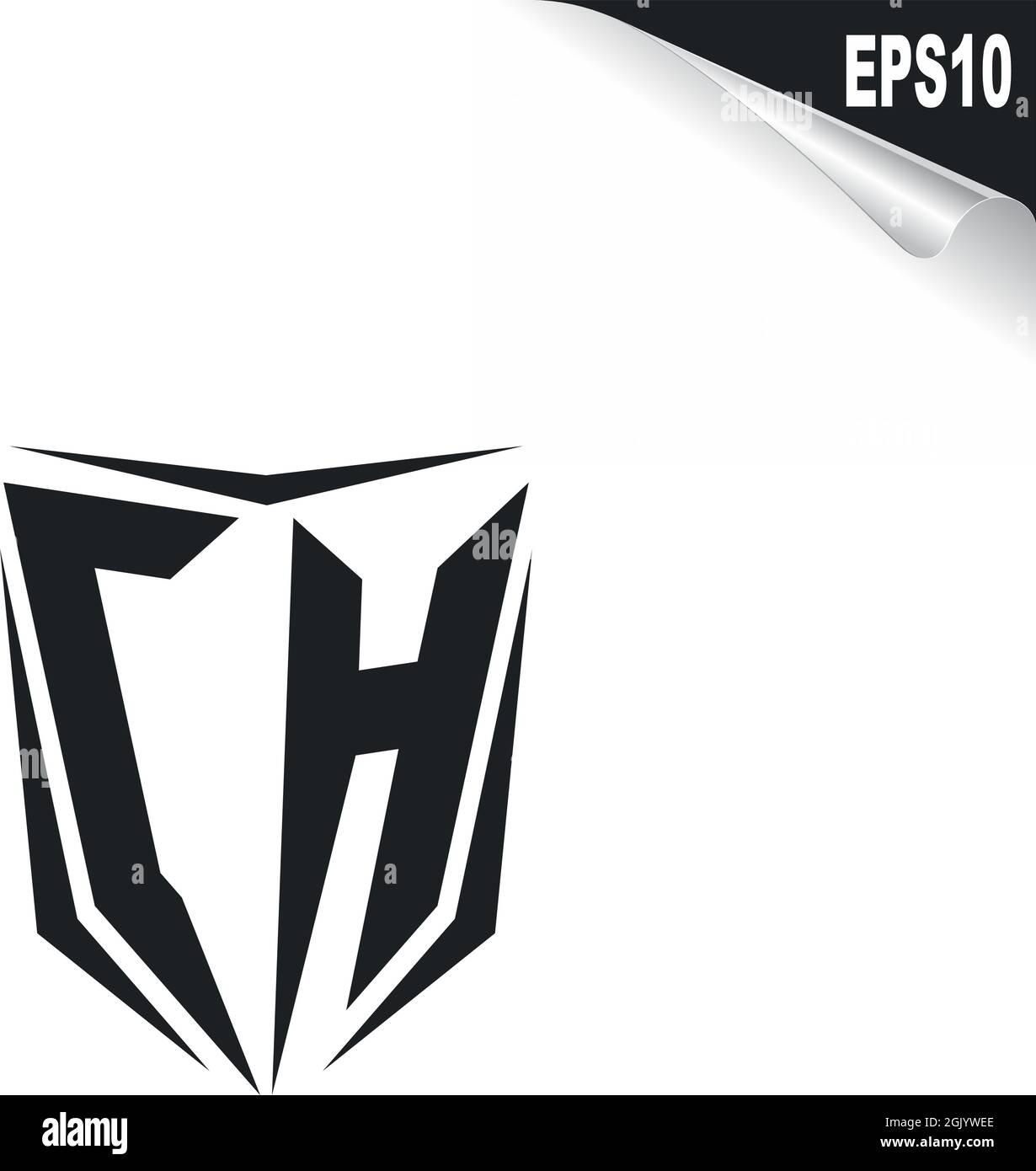 Initial CH logo design with Shield style, Logo business branding Stock ...