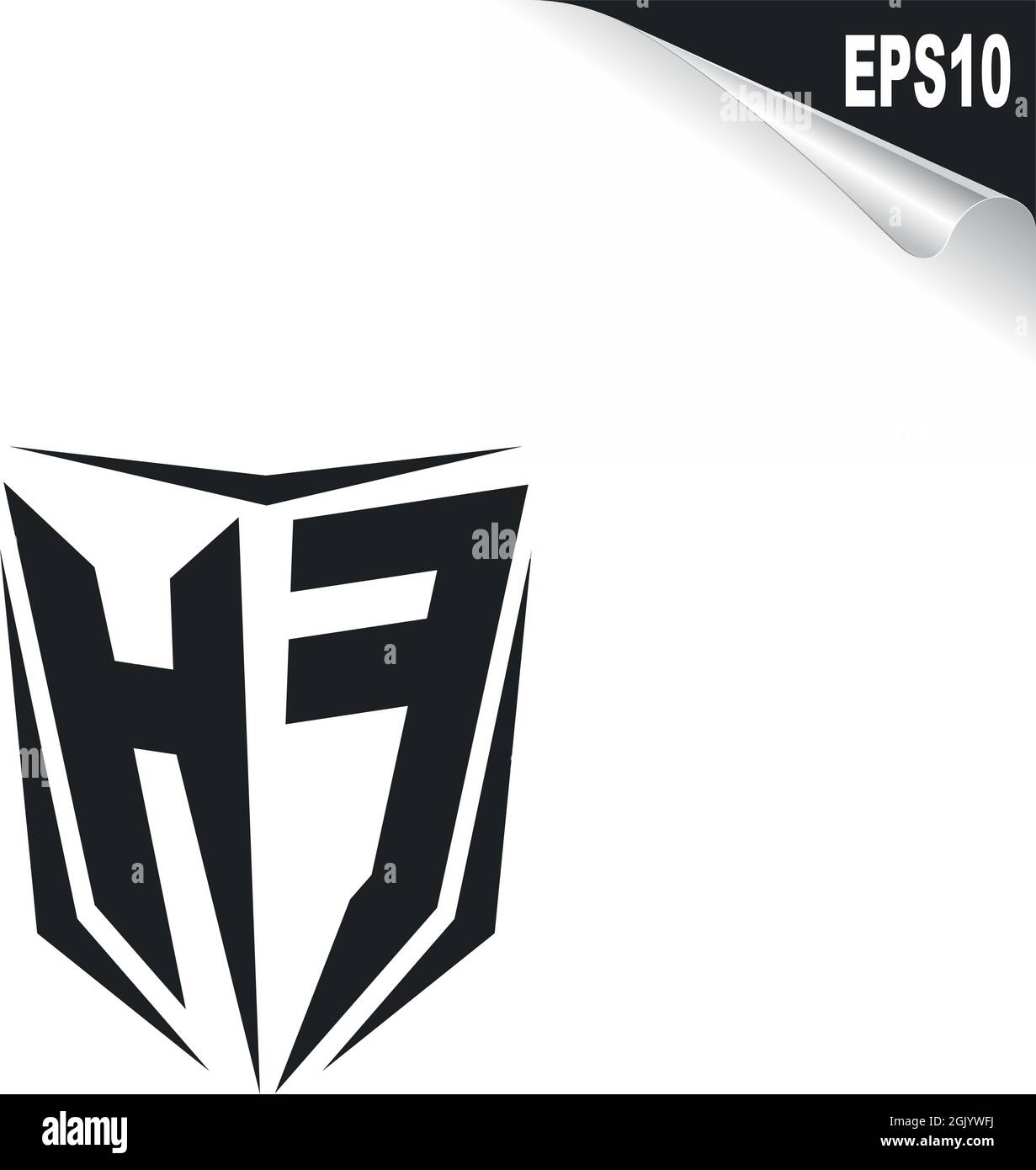 Initial HF logo design with Shield style, Logo business branding Stock ...