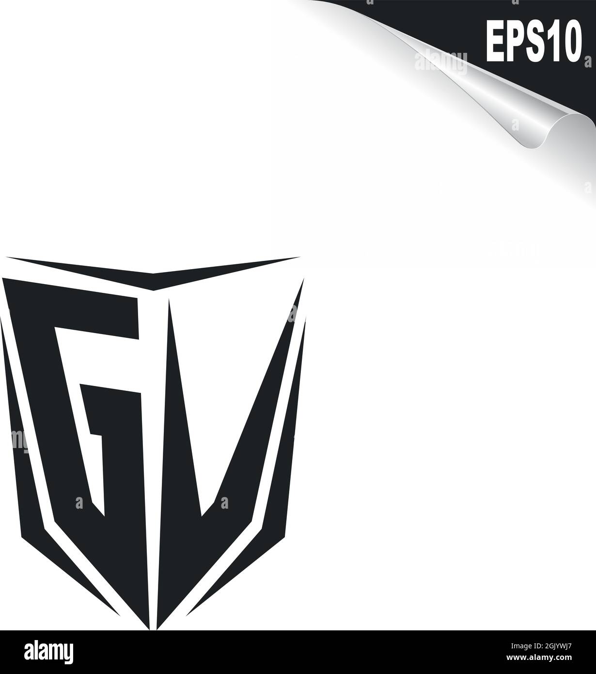 Initial GV logo design with Shield style, Logo business branding Stock ...