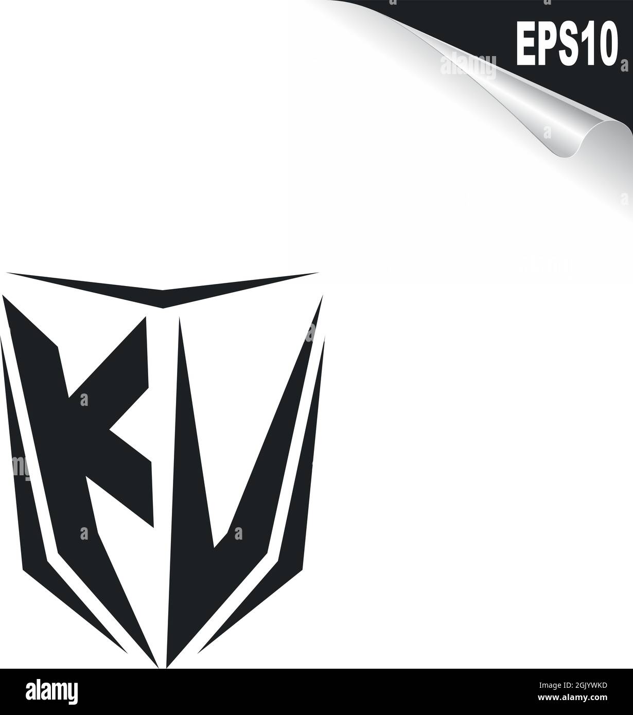 Initial KV logo design with Shield style, Logo business branding Stock ...