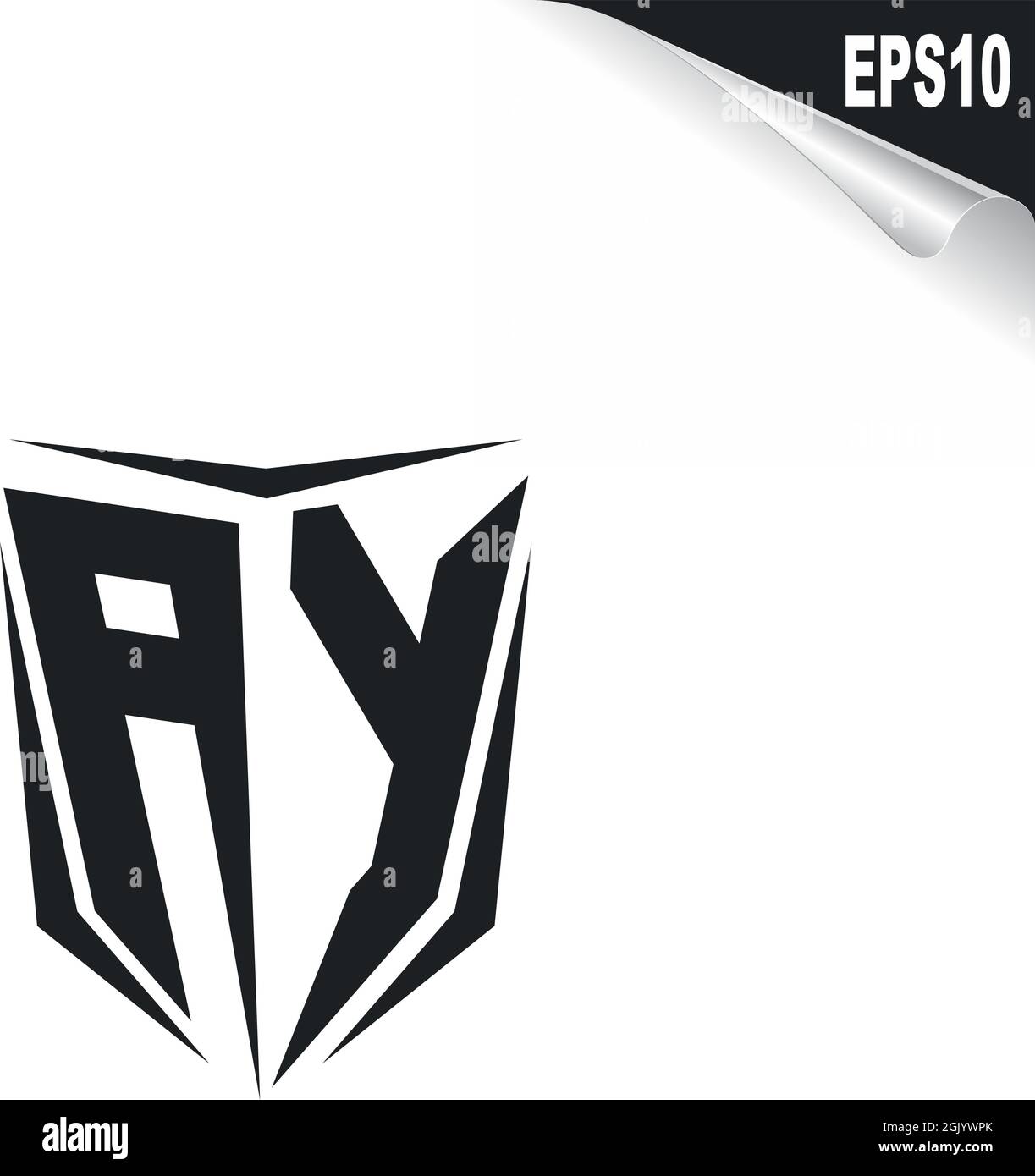 Initial AY logo design with Shield style, Logo business branding Stock ...