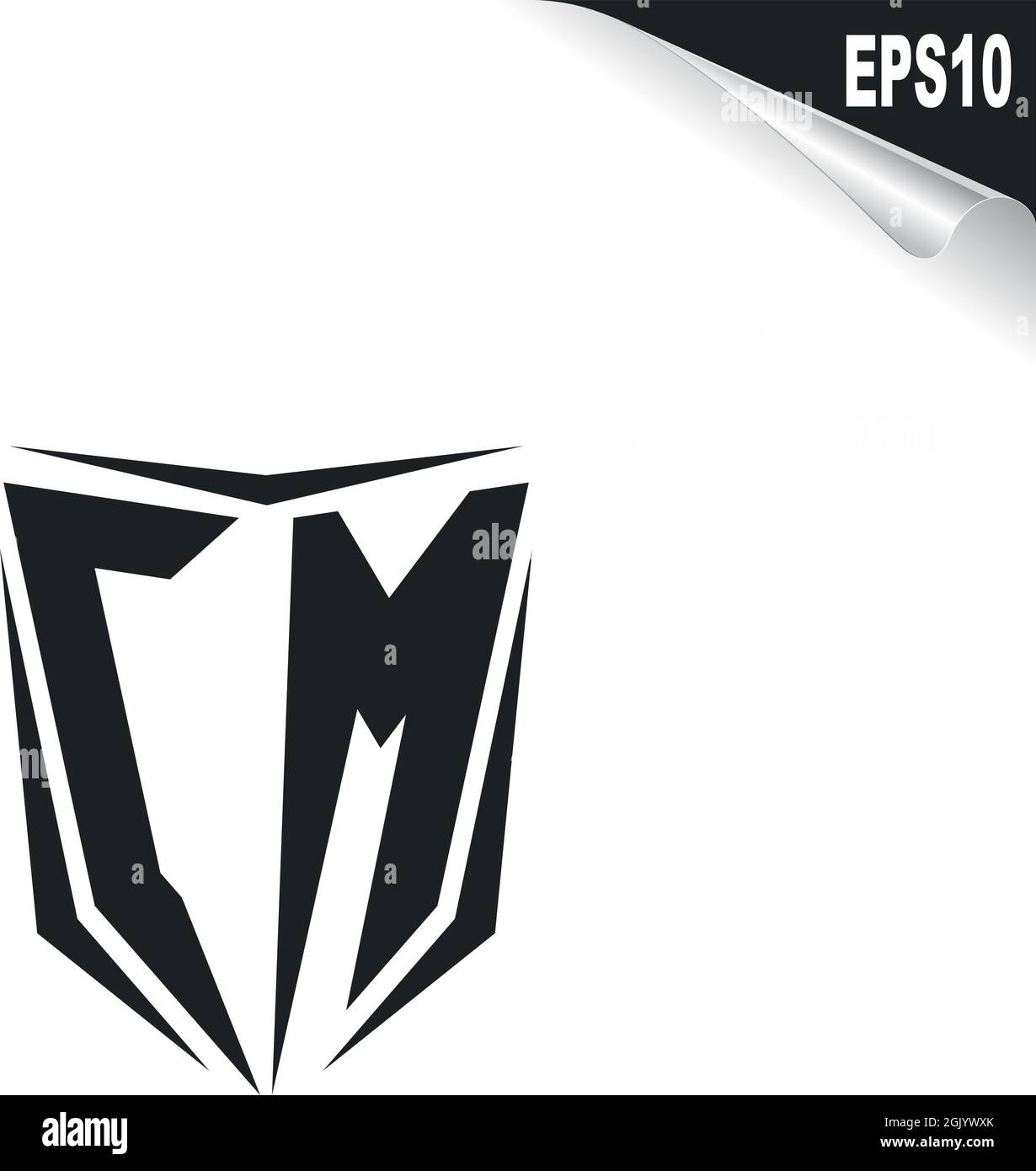 Initial CM logo design with Shield style, Logo business branding Stock ...