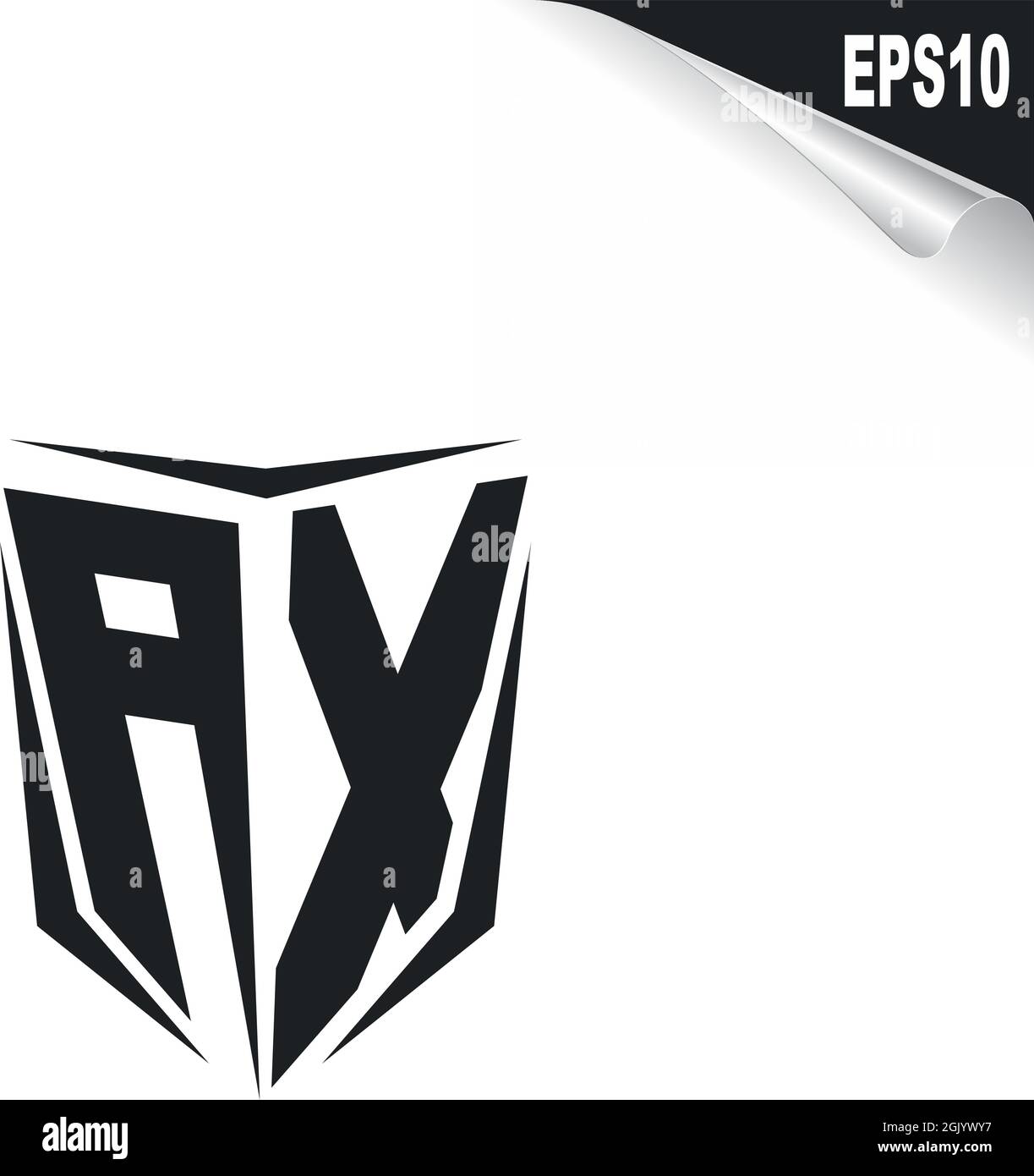 Initial AX logo design with Shield style, Logo business branding Stock ...