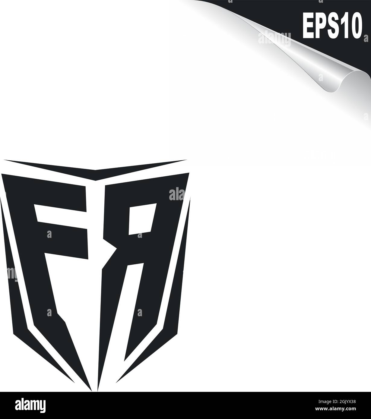 Initial FR logo design with Shield style, Logo business branding Stock ...