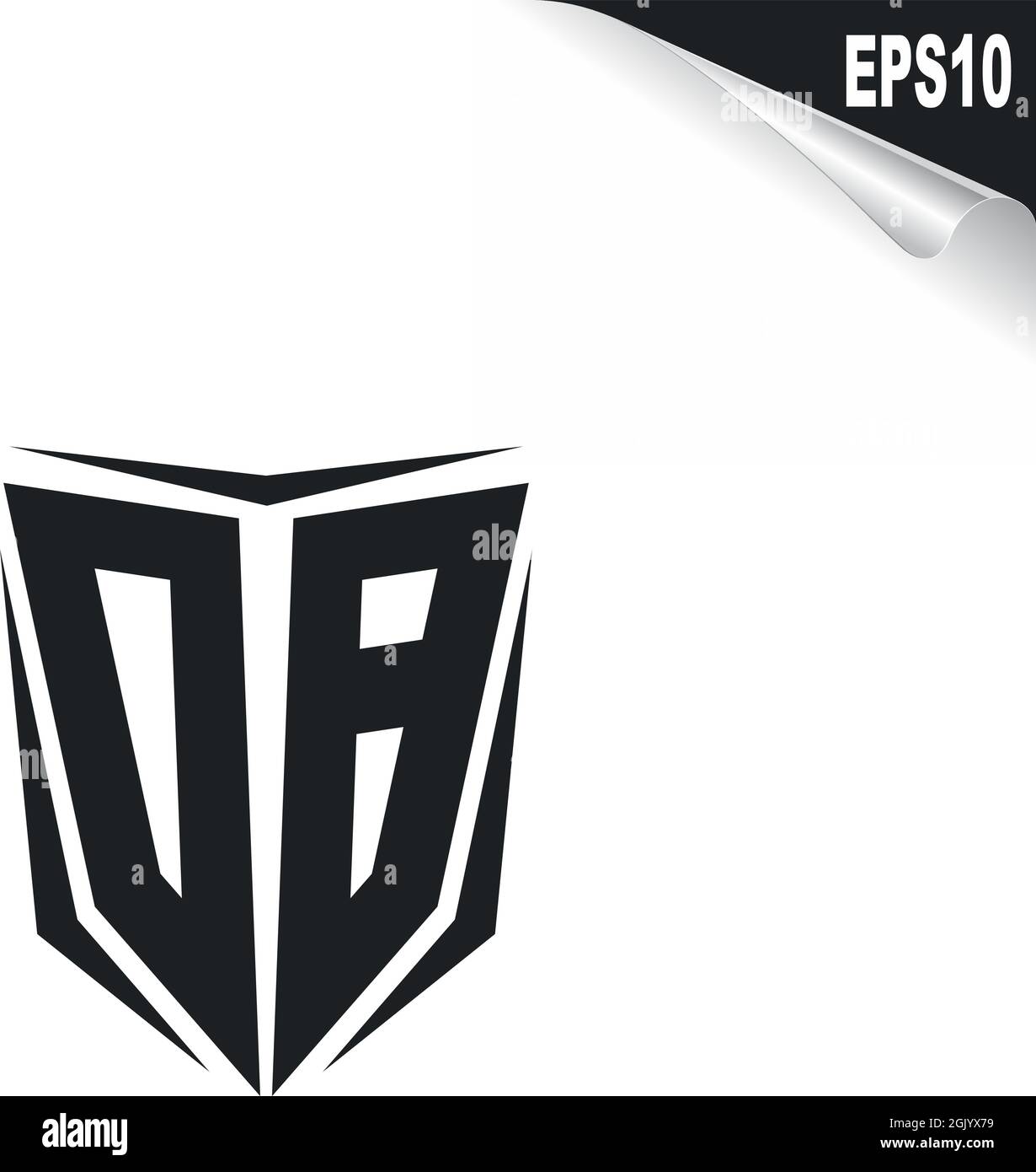 Initial DB logo design with Shield style, Logo business branding Stock ...