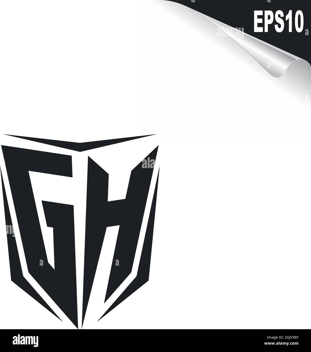 Initial GH logo design with Shield style, Logo business branding Stock ...