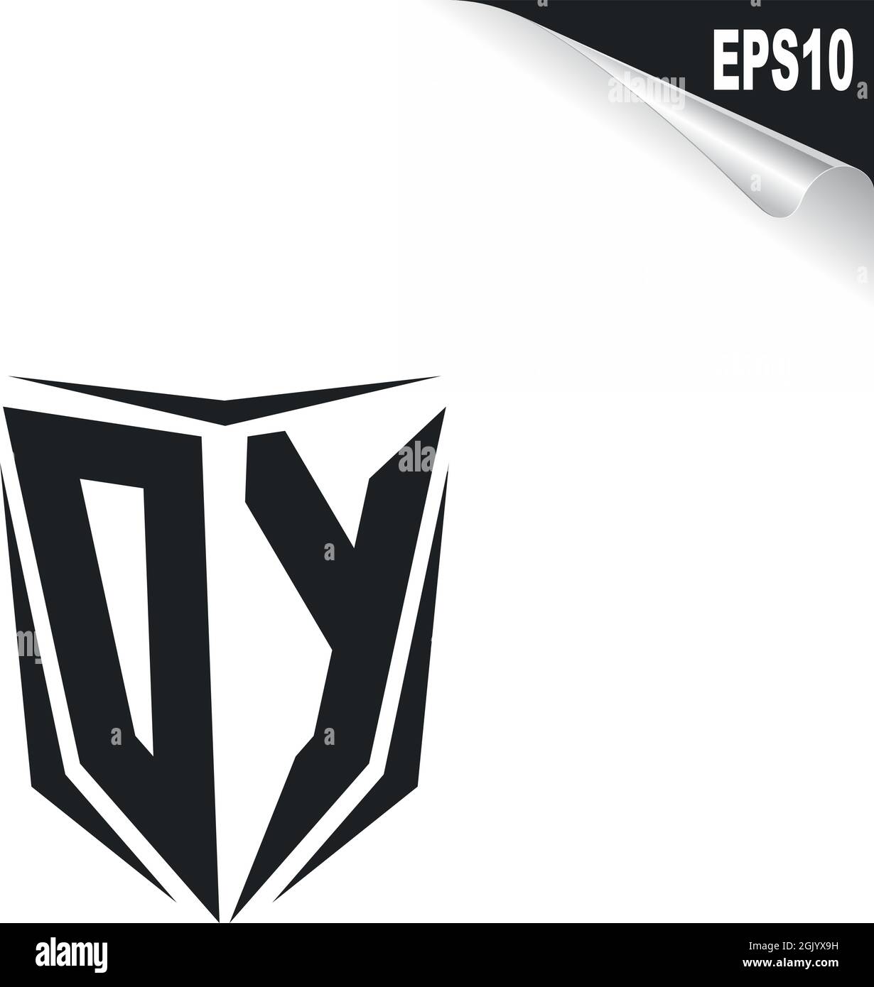 Initial DY logo design with Shield style, Logo business branding Stock ...