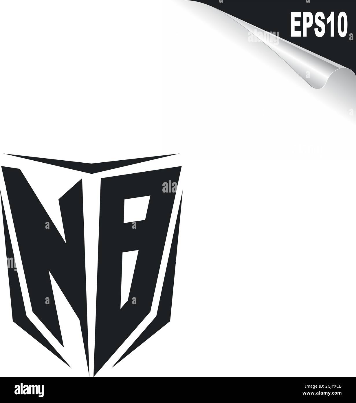 Initial NB logo design with Shield style, Logo business branding Stock ...