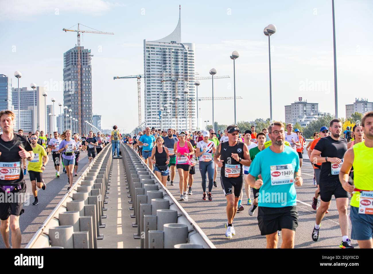 VIENNA - September 12, 2021: The 38 Vienna Marathon. People running ...
