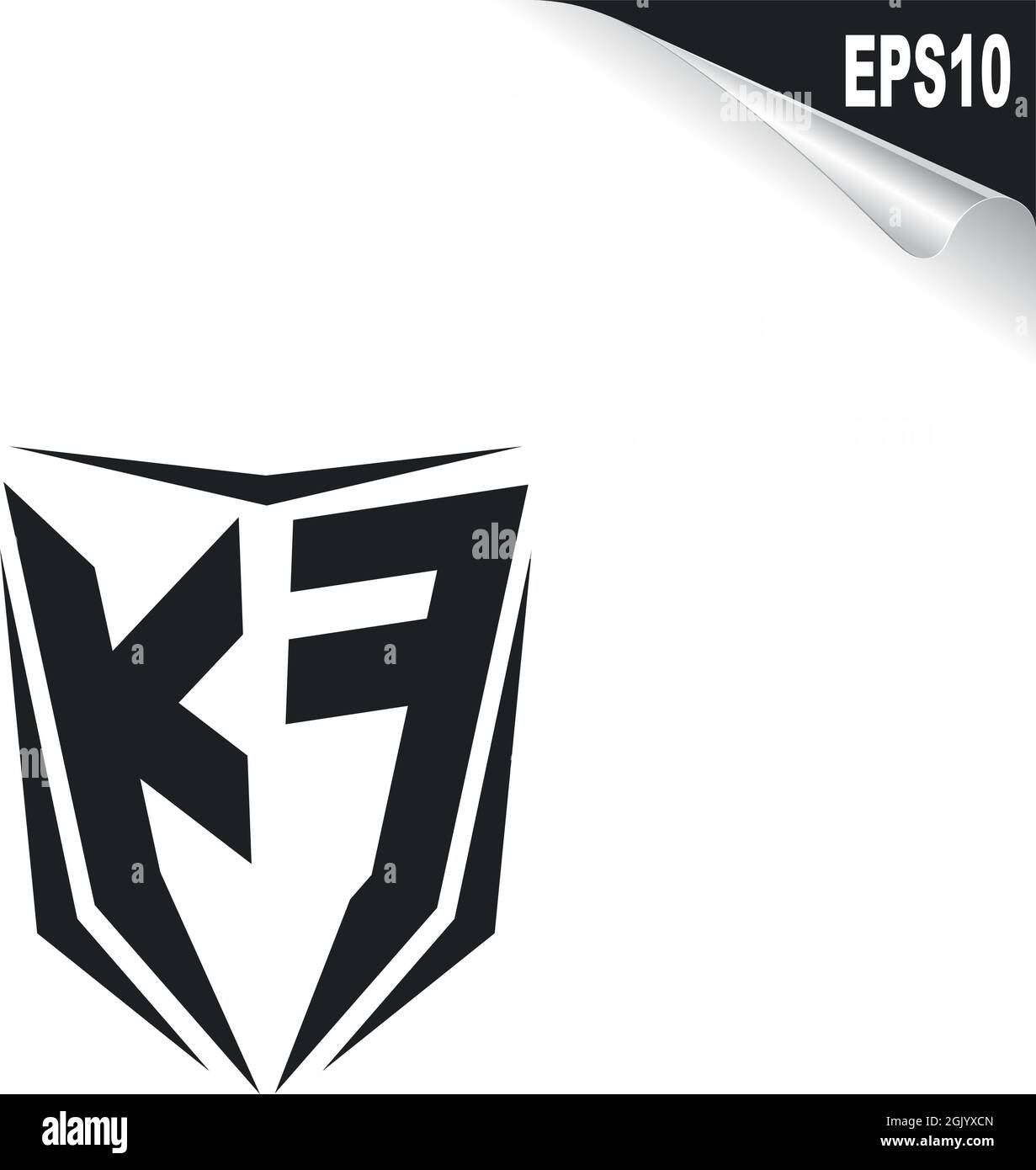 Initial KF logo design with Shield style, Logo business branding Stock ...