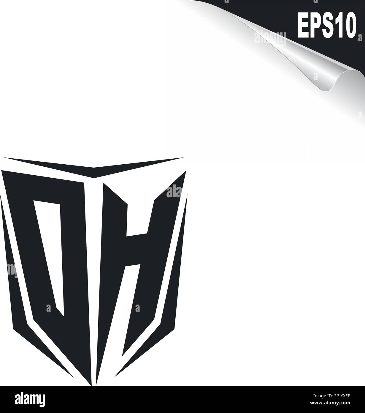 Initial DH logo design with Shield style, Logo business branding Stock ...