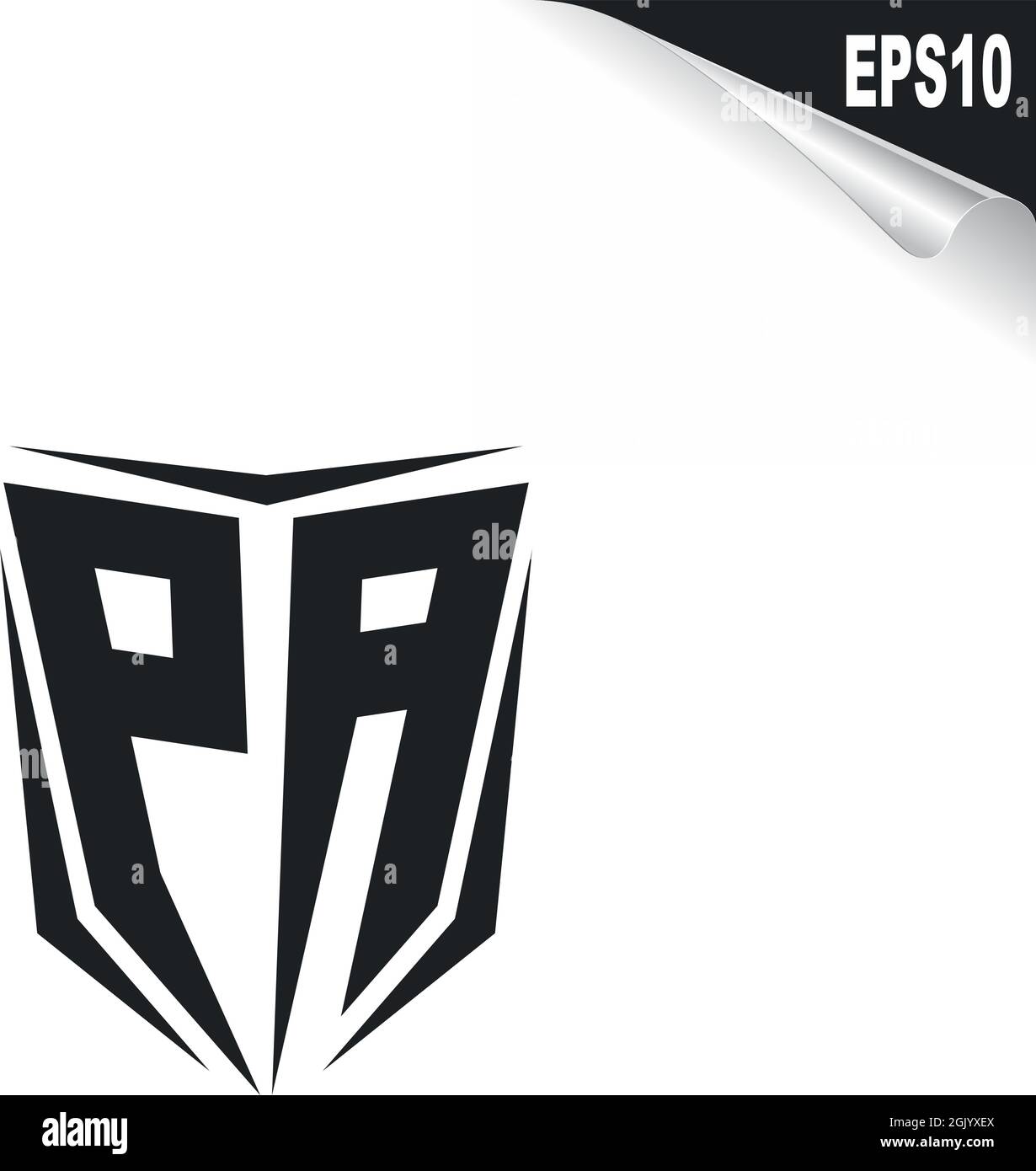 Initial PA logo design with Shield style, Logo business branding Stock ...