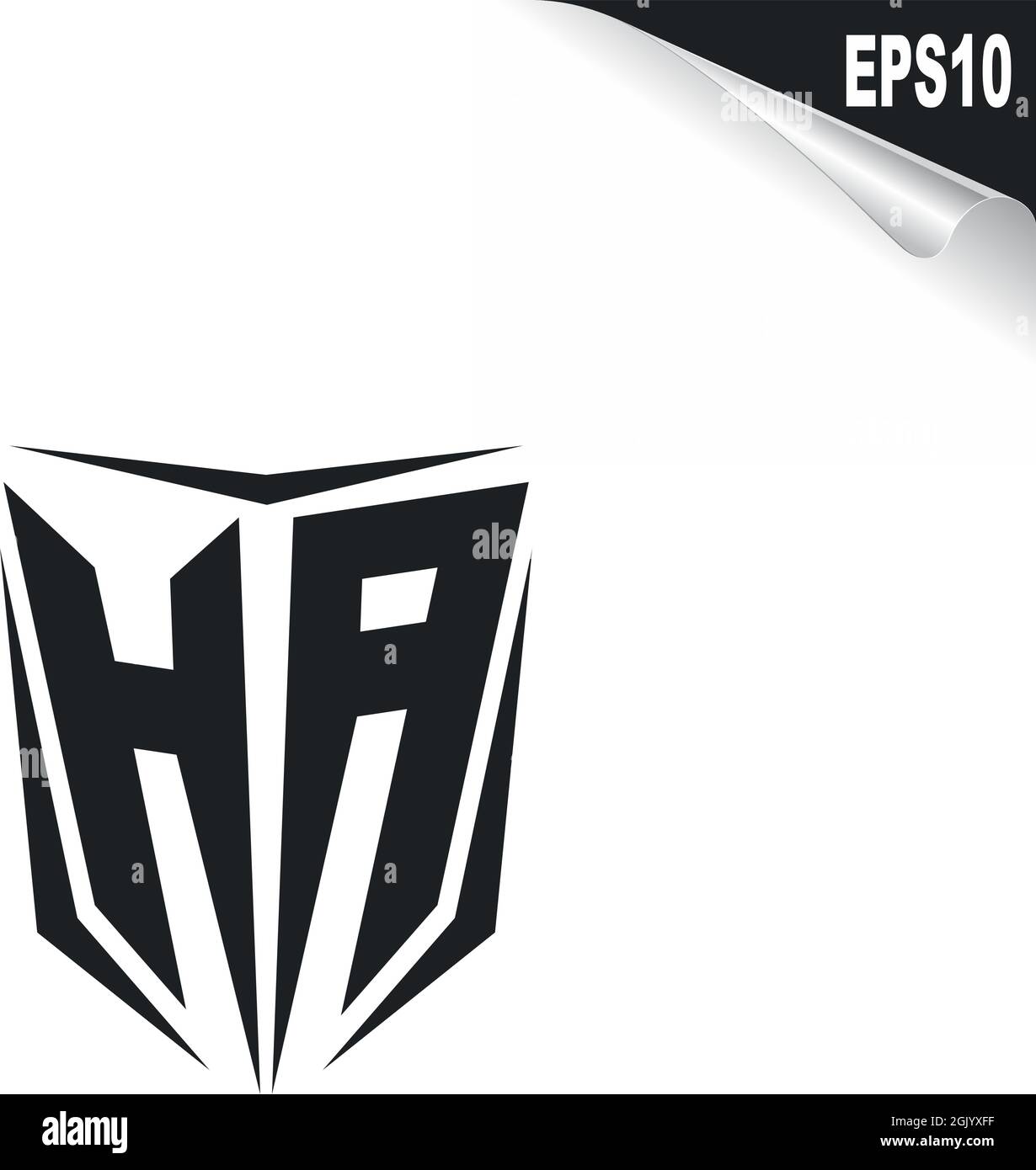 Initial HA logo design with Shield style, Logo business branding Stock ...