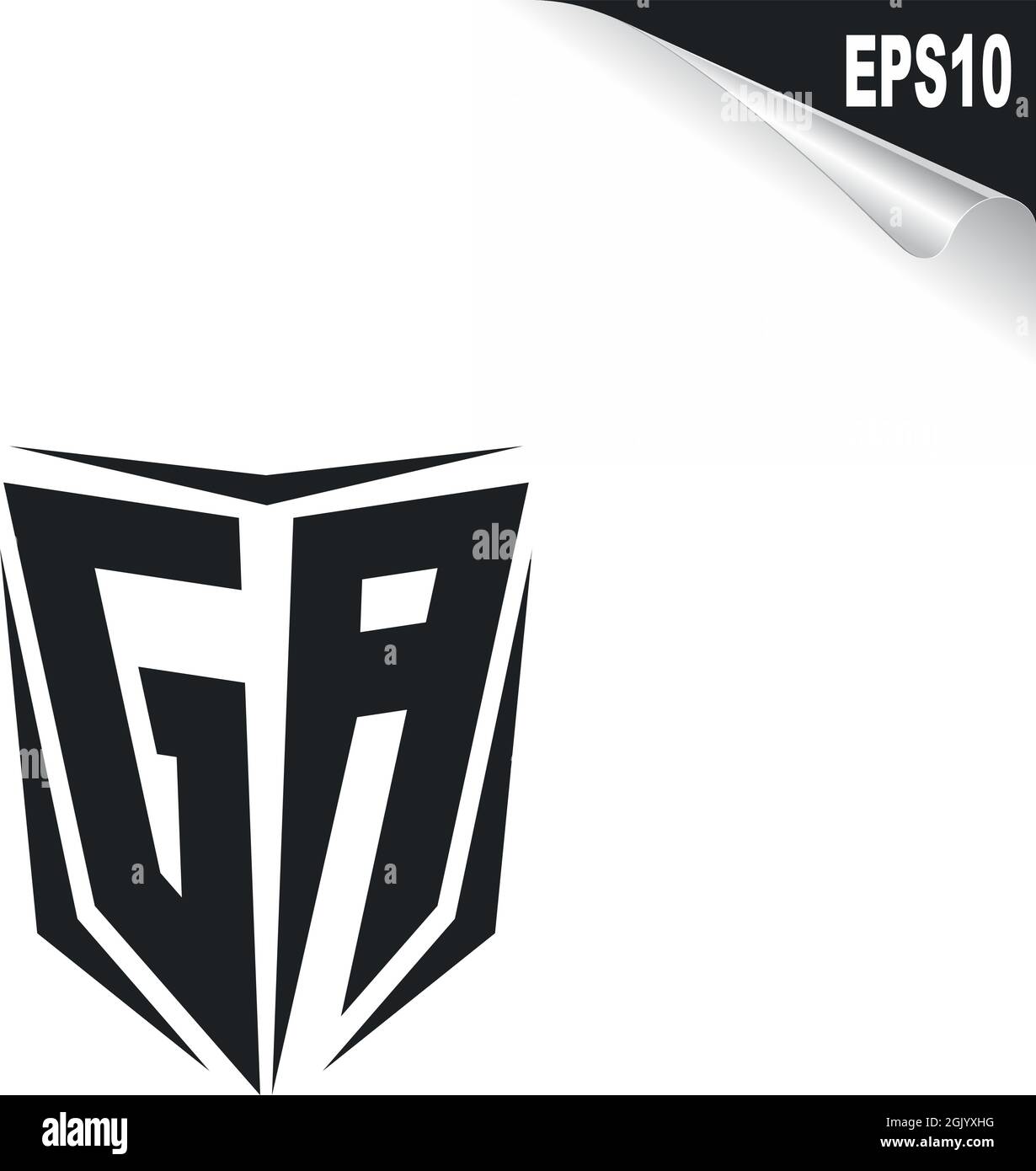 Initial GA logo design with Shield style, Logo business branding Stock ...